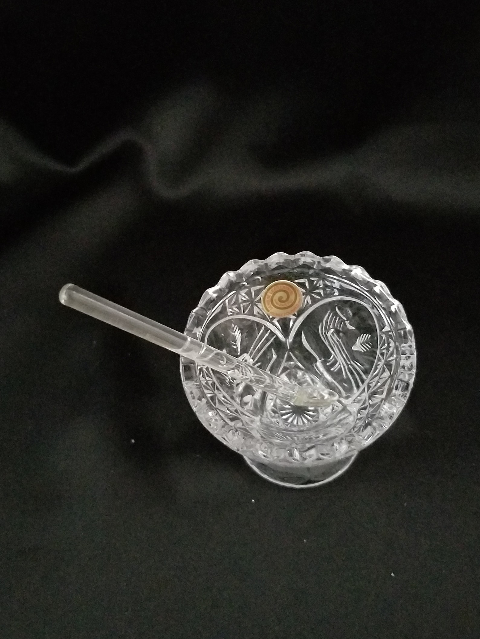 Crystal Footed Salt Cellar With Bird - Etsy