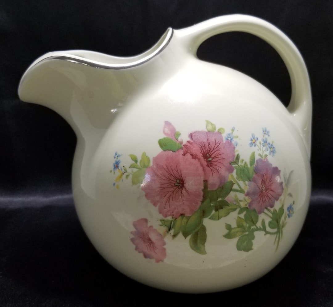 Vintage Hall China Pastel Morning Glory Ball Jug Pitcher - Etsy