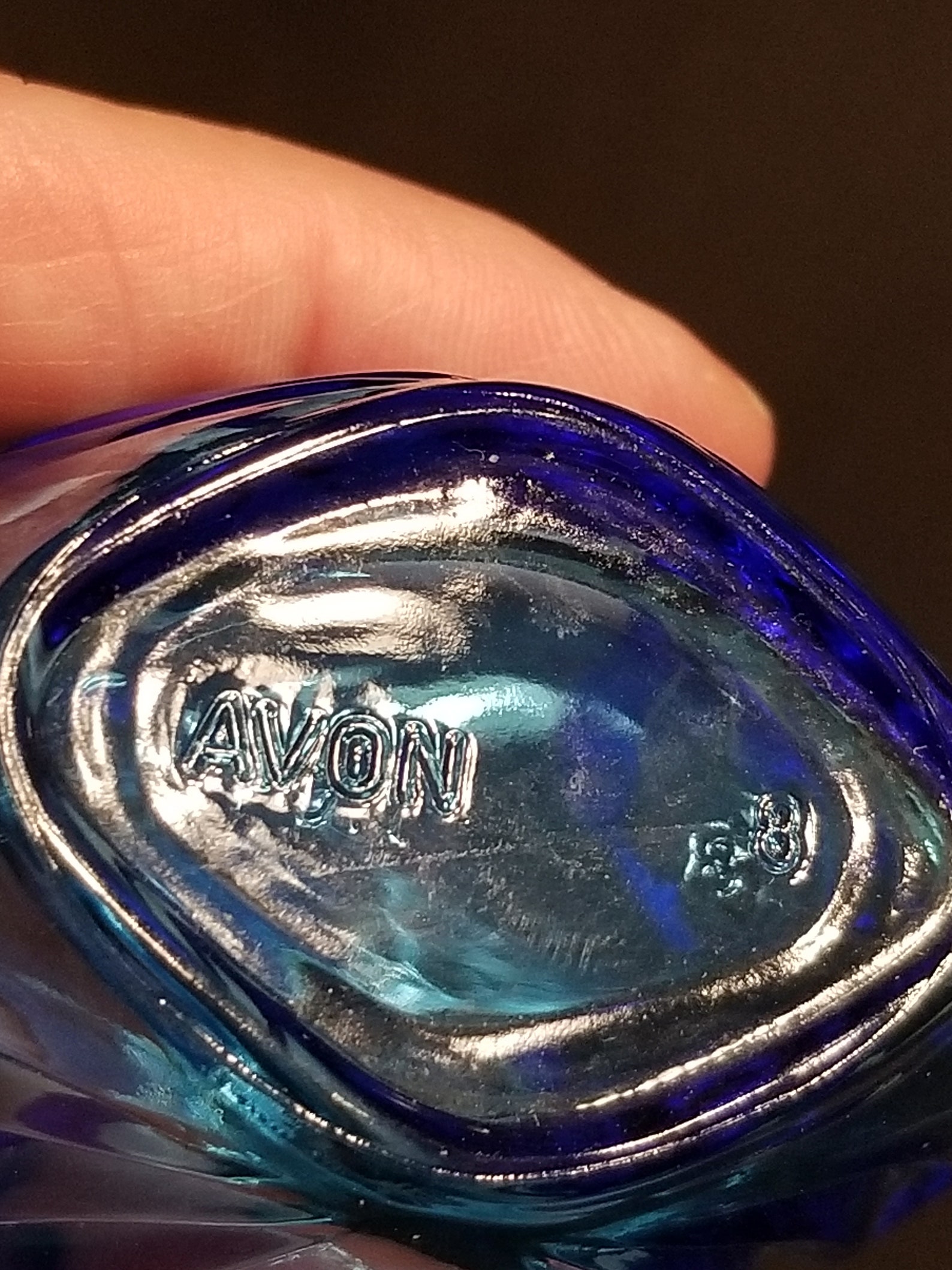 Avon Blue Glass Perfume Bottle | Etsy