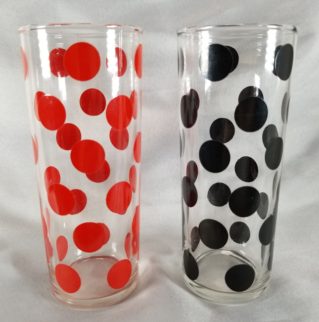 Vintage Hazel Atlas Polka Dots IGA Tea Bag Advertising Tumbler - Etsy