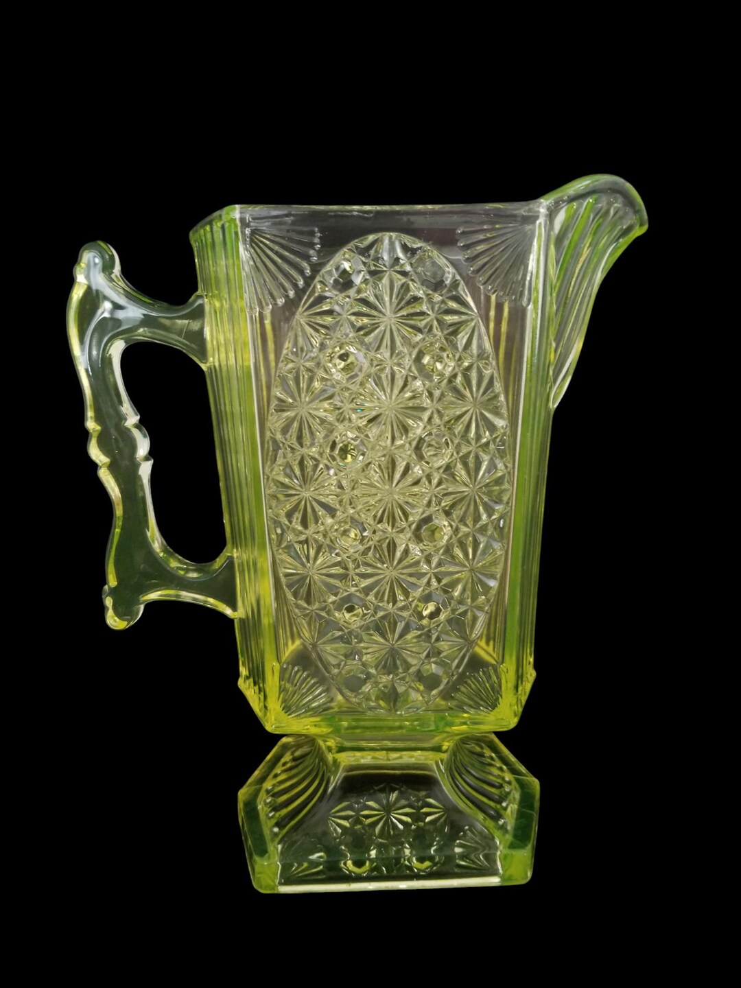 EAPG Central Glass Co. No. 730 Vaseline Daisy, Button, Panel & Rib ...