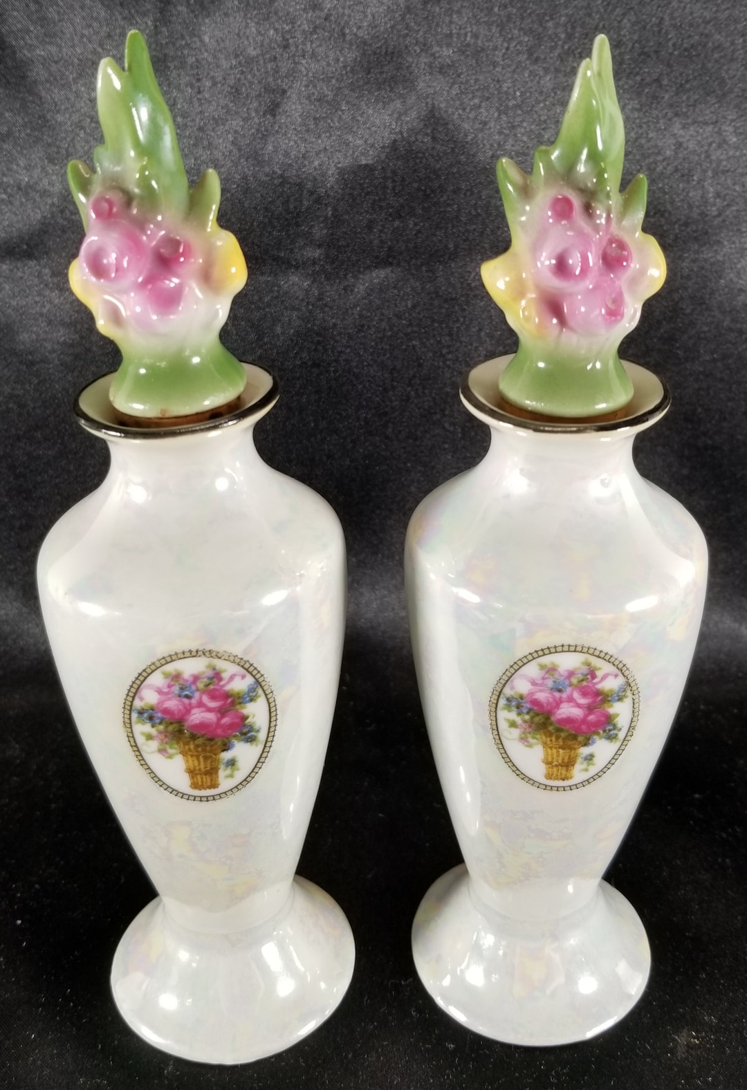 Vintage German Porcelain Perfume Bottles With Glass Daubers - Etsy