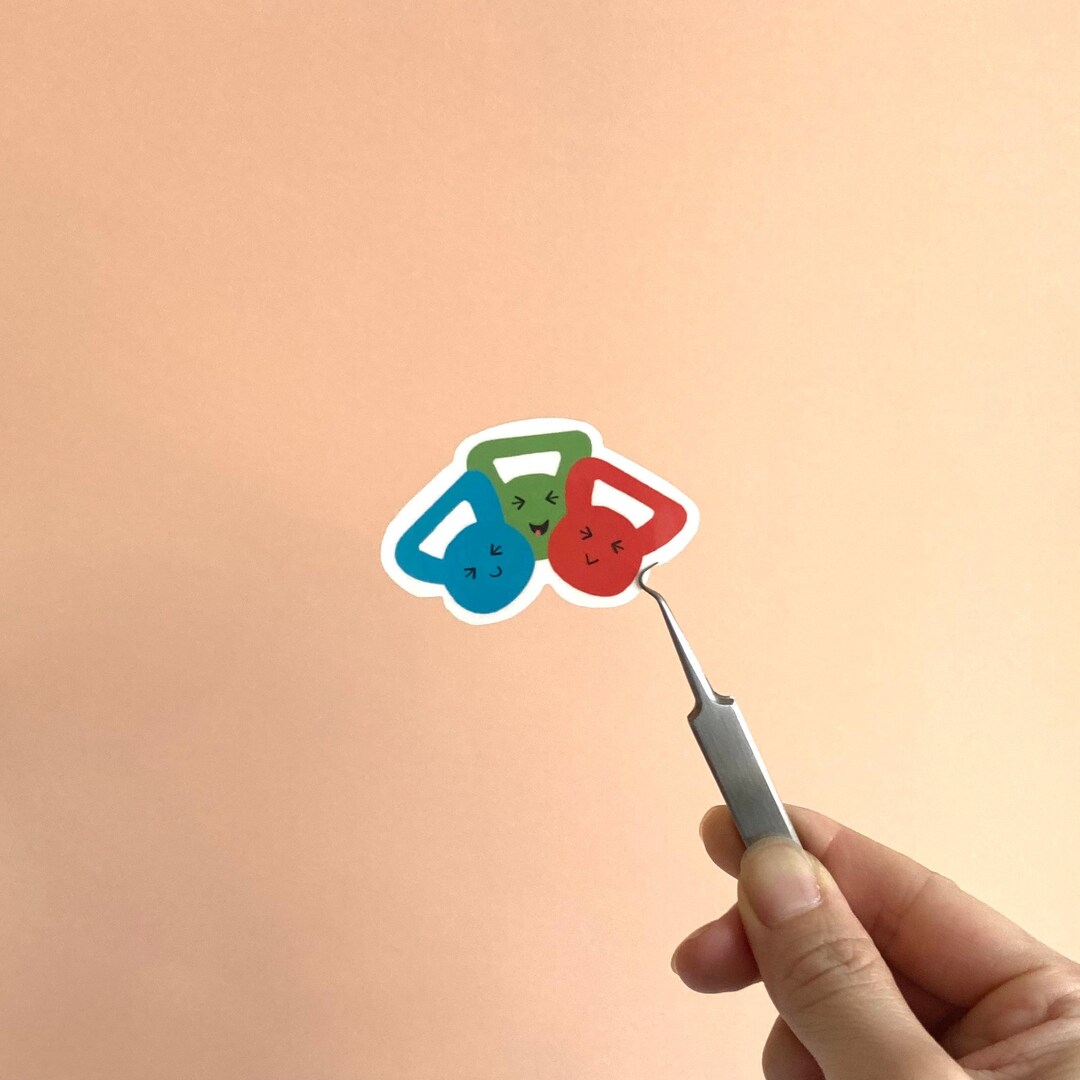 Kettlebell Kawaii Stickers, Gym Sticker, Funny Sticker, Cute Gym ...