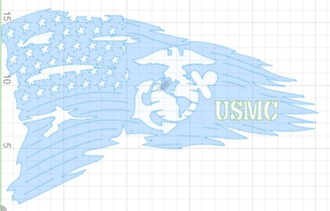 USMC US Navy Army Coast Guard Air Force BUNDLE Tattered Flag .dxf Files ...