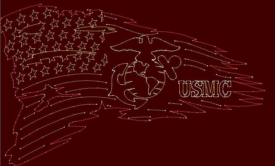 USMC US Marine Corps Tattered Flag .dxf File Instant Digital - Etsy