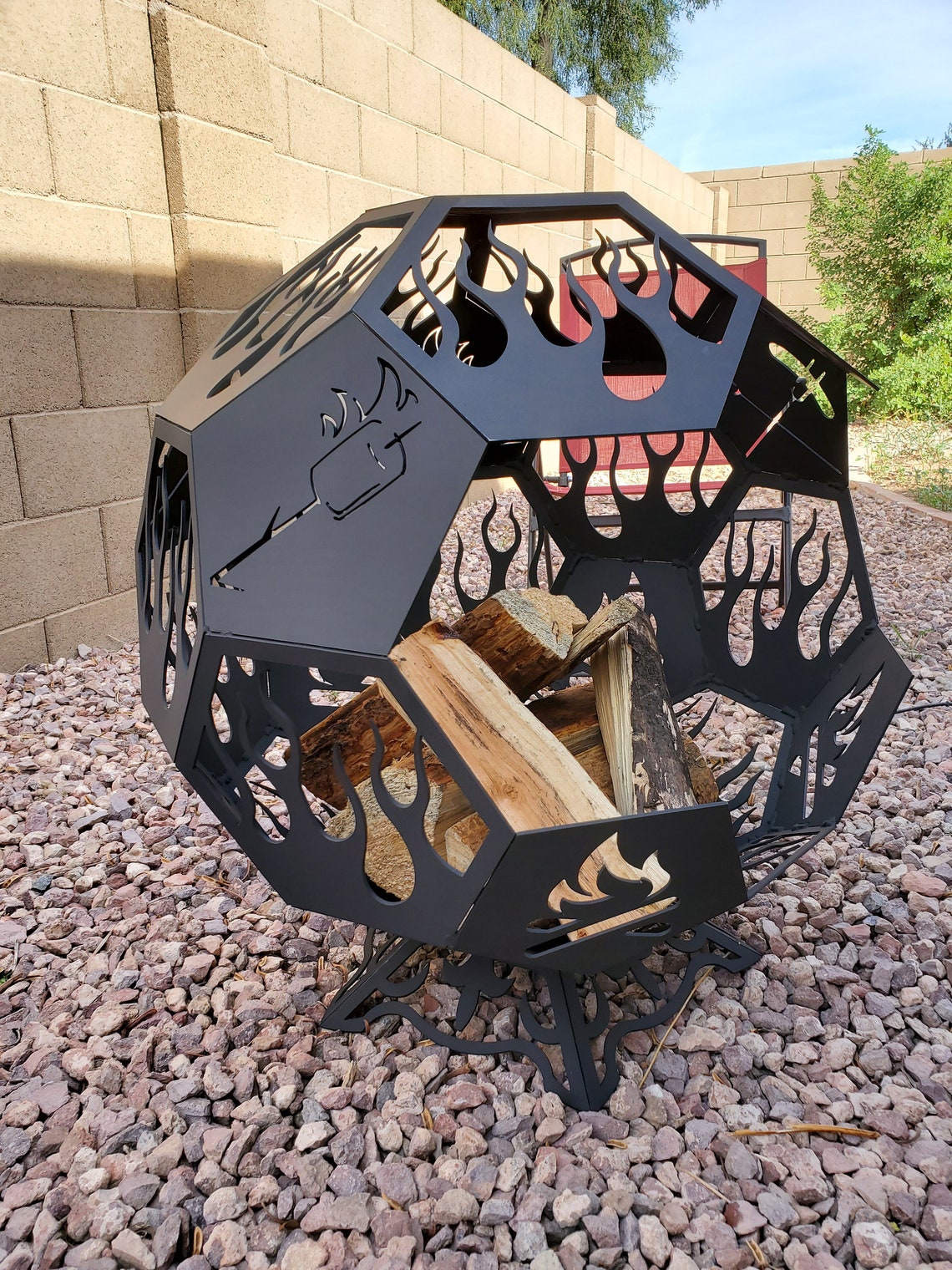 3D Sphere Fire Pit DXF Files: Polygon Firepit Plans (digital Download ...