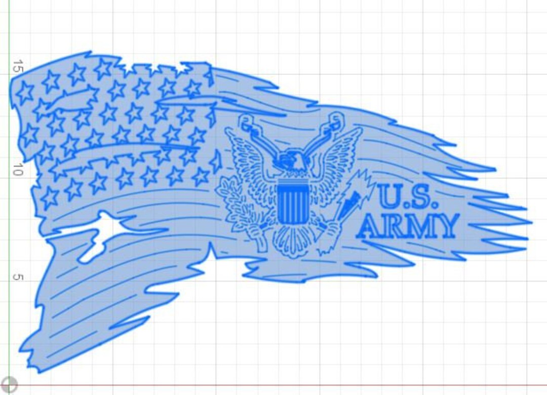 US Army Tattered Flag .dxf File Instant Digital Download Cnc Plasma ...