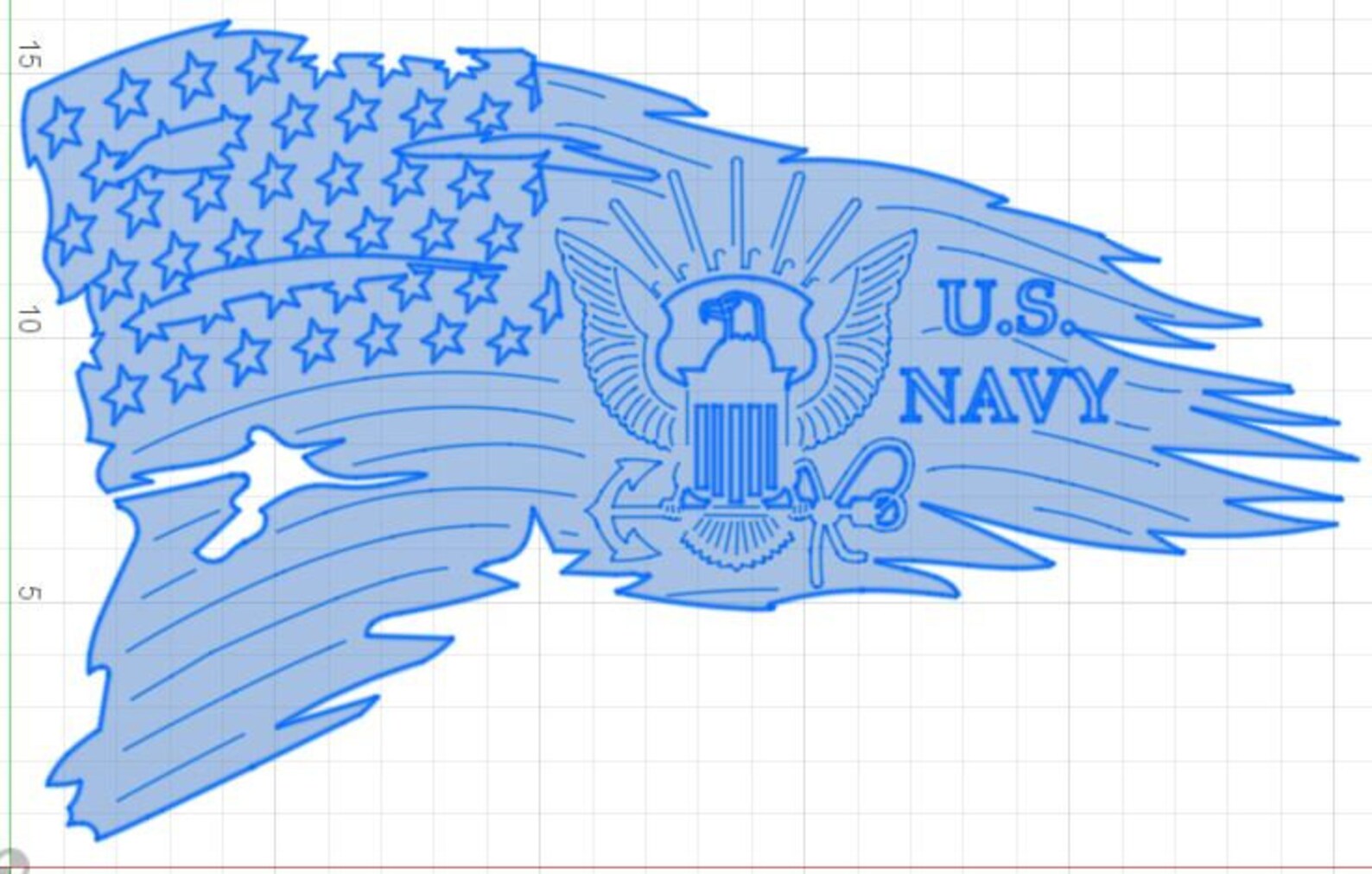 USMC US Navy Army Coast Guard Air Force BUNDLE Tattered Flag .dxf Files ...