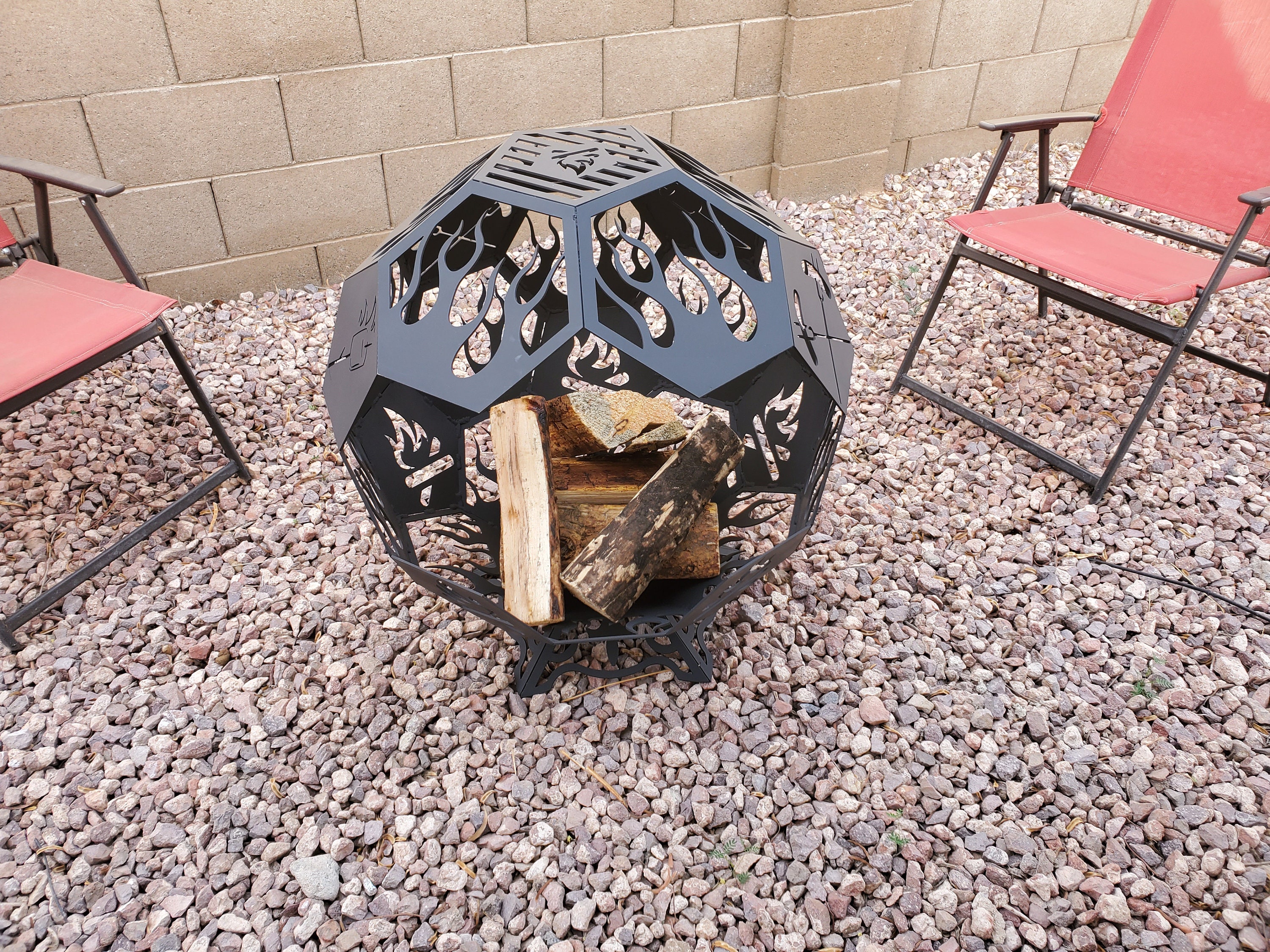 3D Sphere Fire Pit DXF Files: Polygon Firepit Plans (digital Download ...