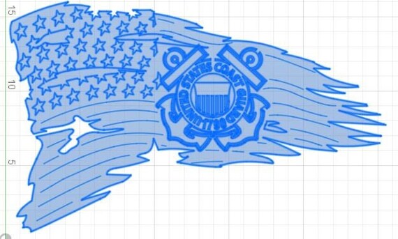 US Coast Guard Tattered Flag .dxf File Instant Digital - Etsy