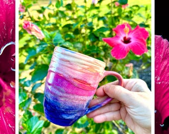 Large Pink and Purple Mug, Sunset Ceramic Mug, Artisan Coffee Mug - Etsy