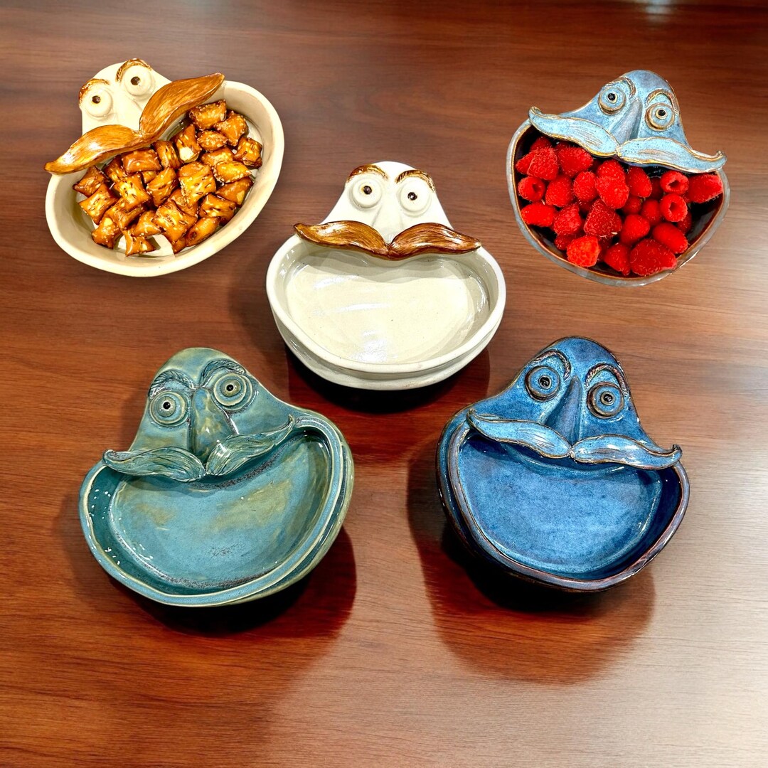 Jolly Man Ceramic Serving Bowl, Unique Snack Bowl, Cheery Ice Cream ...