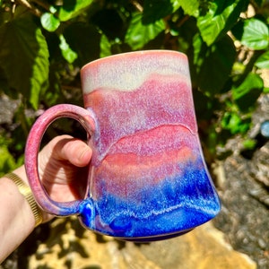 Large Pink and Purple Mug, Sunset Ceramic Mug, Artisan Coffee Mug - Etsy