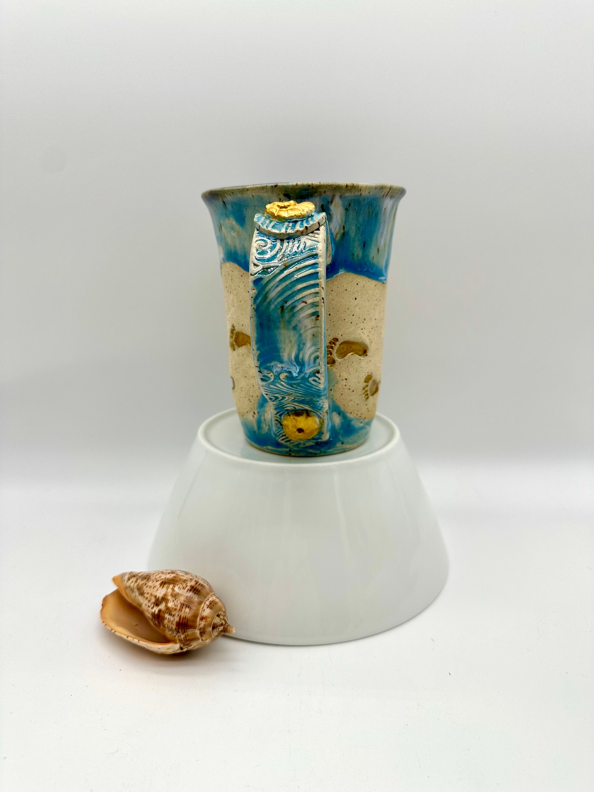 Handcrafted Ceramic Footprints in the Sand Mug: Siesta Key Beach Decor ...