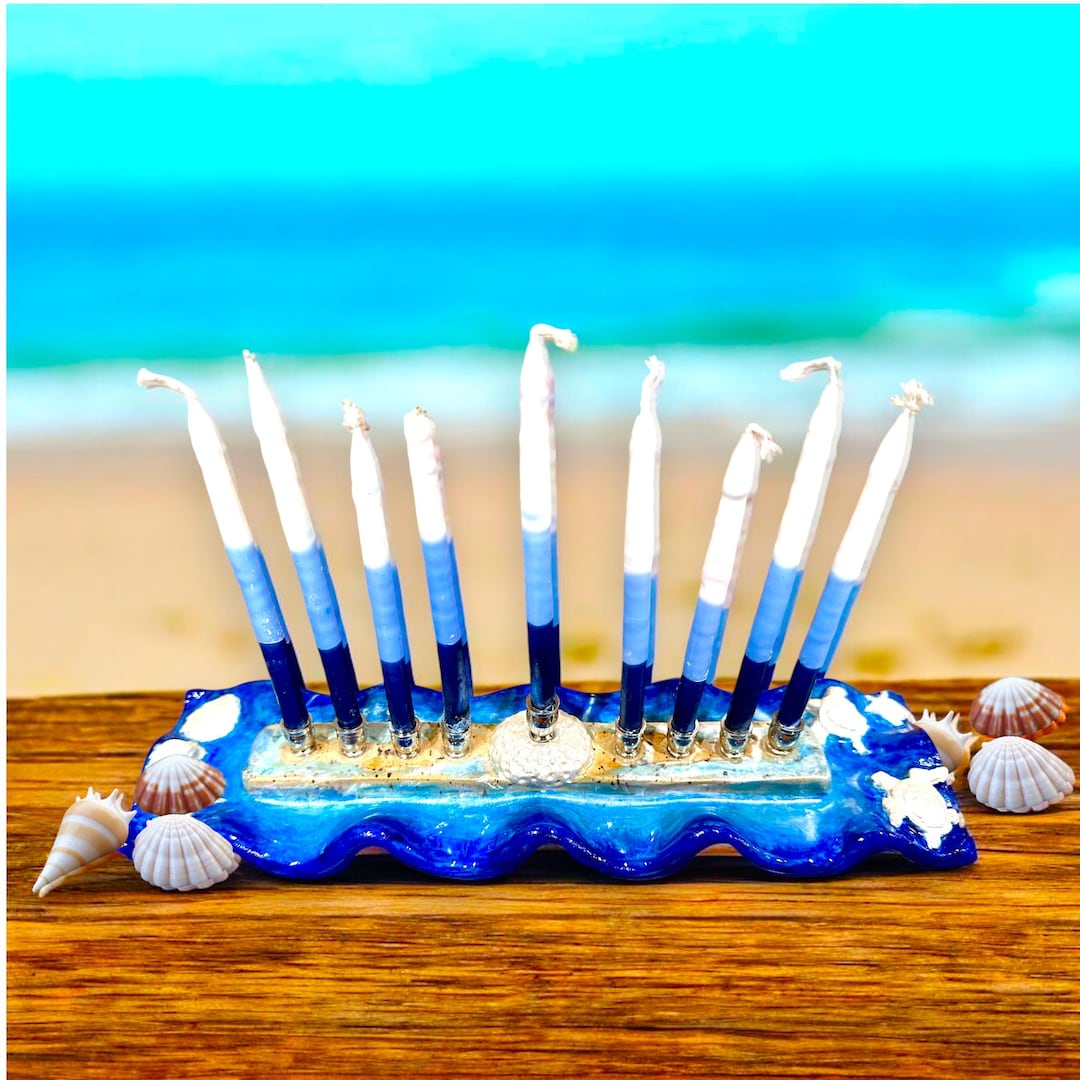 Ocean Menorah, Hanukkah Gift, Candelabra, Beach Chanukah Menorah ...