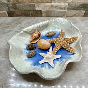 Seashell Serving Bowl, Handmade Clamshell Dish, Ocean Inspired ...