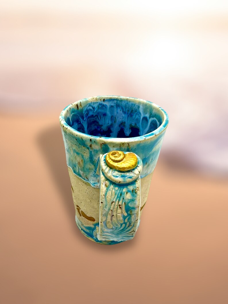 Handcrafted Ceramic Footprints in the Sand Mug: Siesta Key Beach Decor ...