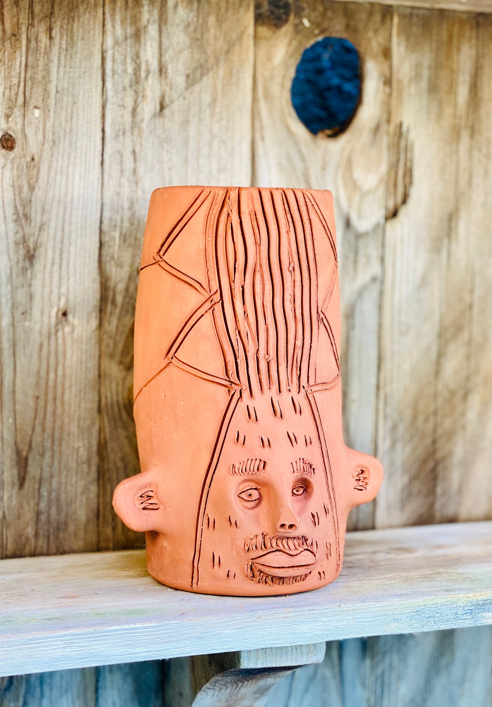Face Planter Handcrafted Terracotta Pot Unique Handmade Clay - Etsy