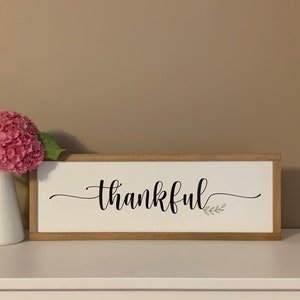 Thankful Sign With Leaf Accent Thanksgiving Decor Fall - Etsy Canada