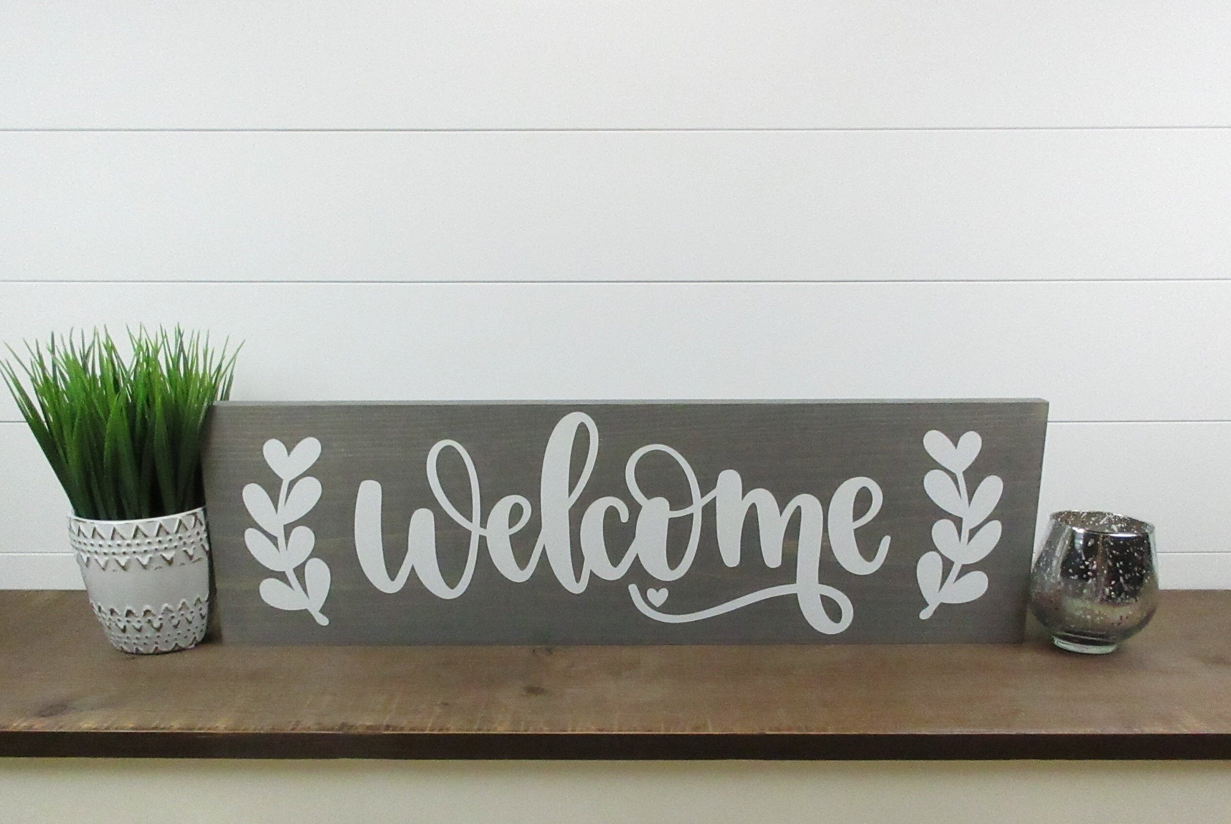 Welcome Sign Entryway Decor Housewarming Gift Wooden Welcome Sign Wall ...