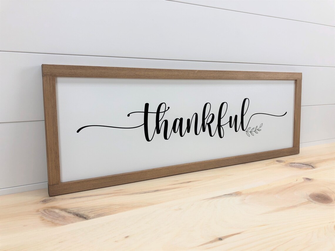 Thankful Sign With Leaf Accent Thanksgiving Decor Fall - Etsy Canada