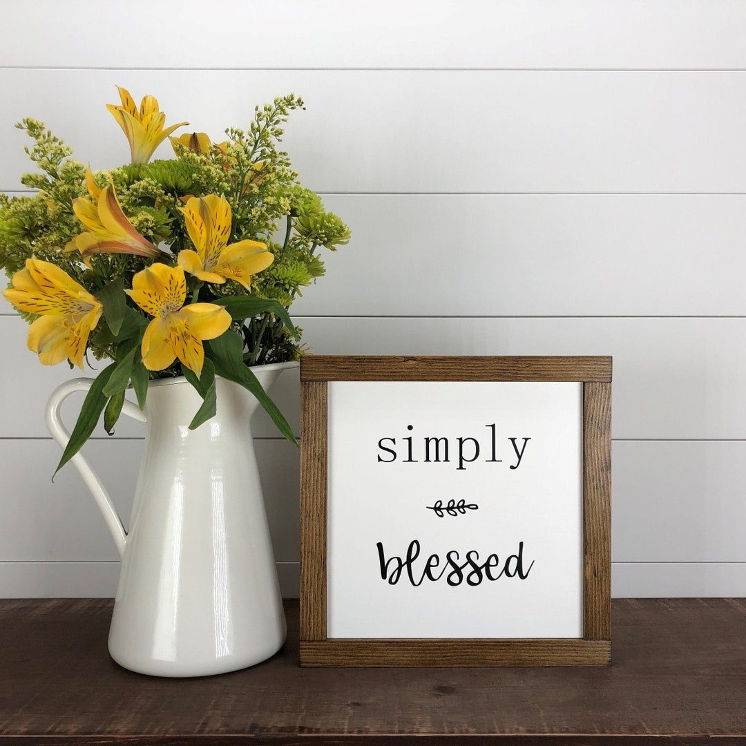Simply Blessed Sign Framed Wood Sign Gallery Wall Decor - Etsy