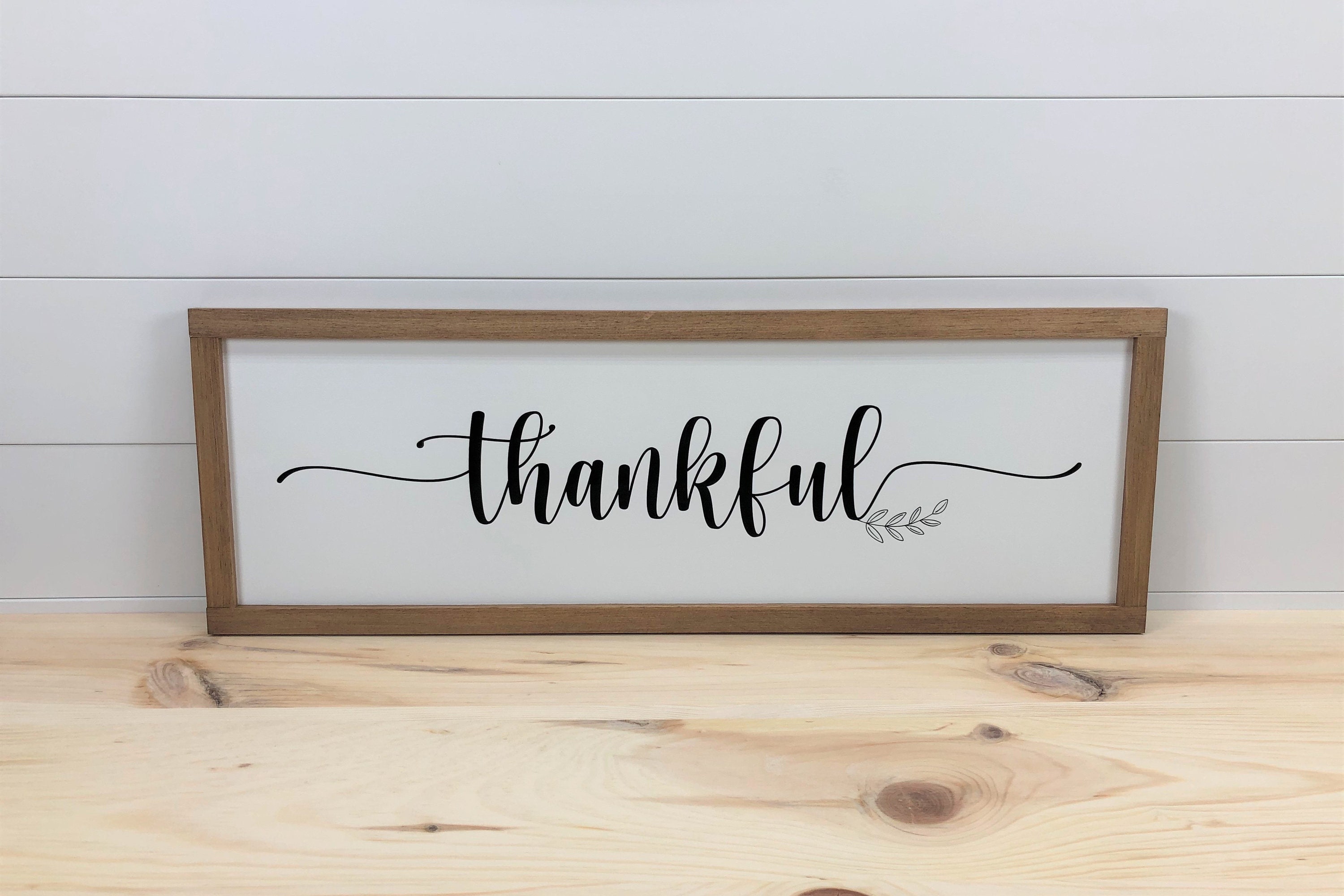Thankful Sign With Leaf Accent Thanksgiving Decor Fall - Etsy Canada