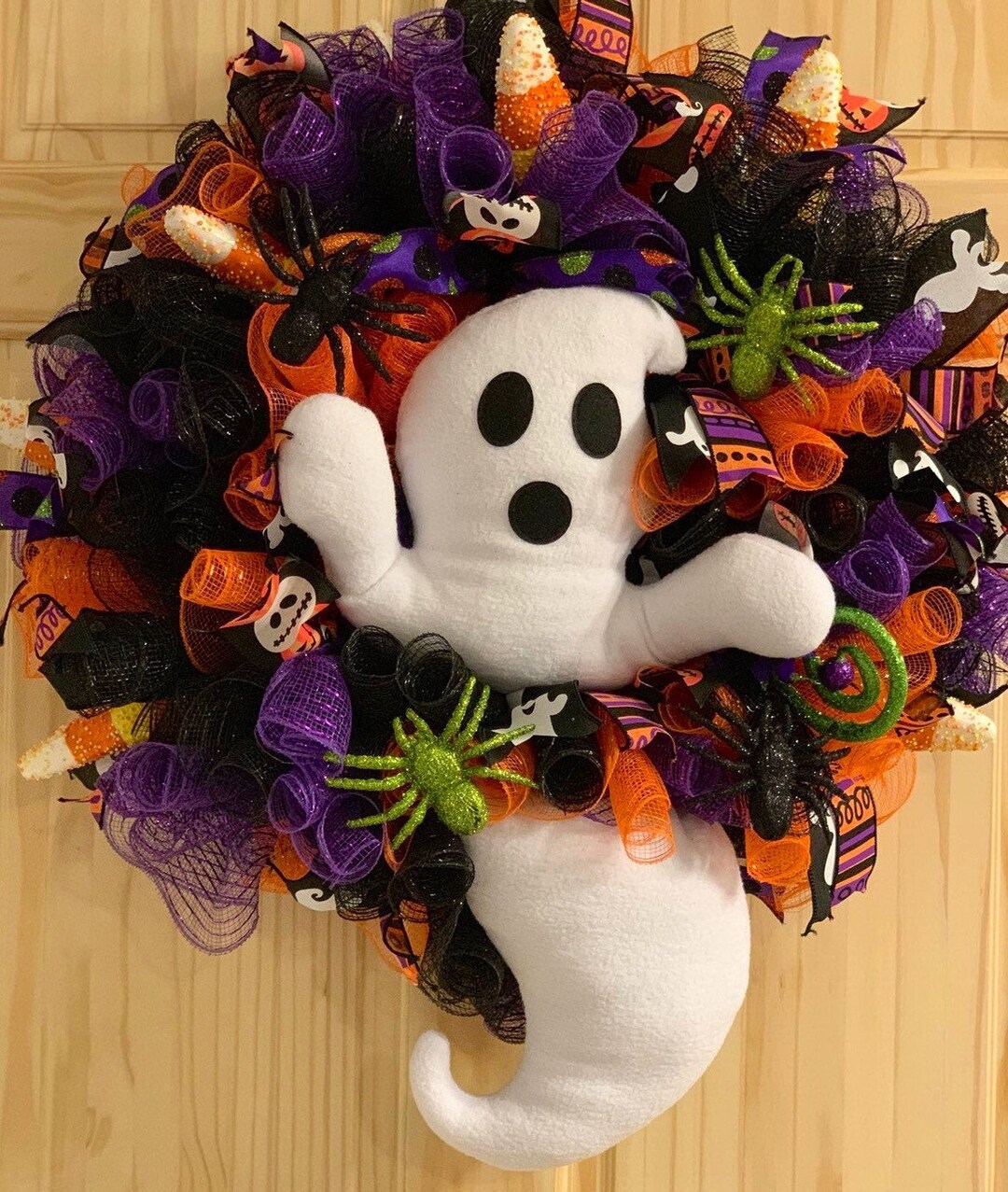 Hallowen Ghost Wreath for Front Door - Etsy