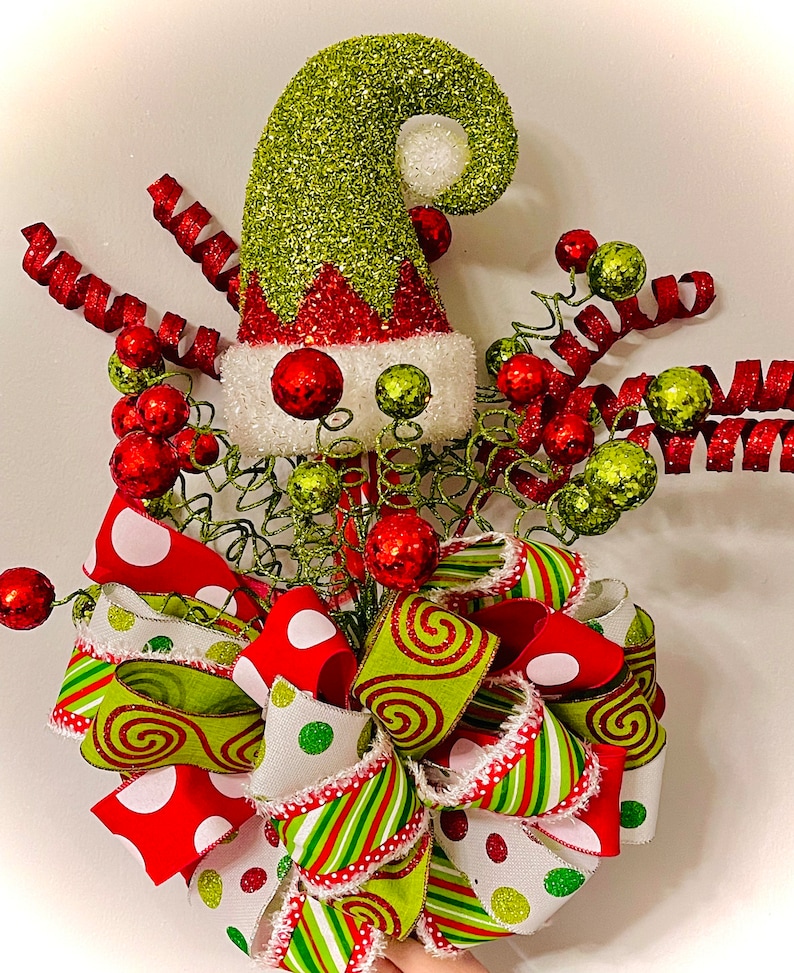 Elf Tree Topper Christmas Tree Topper Whimsical Tree Topper - Etsy