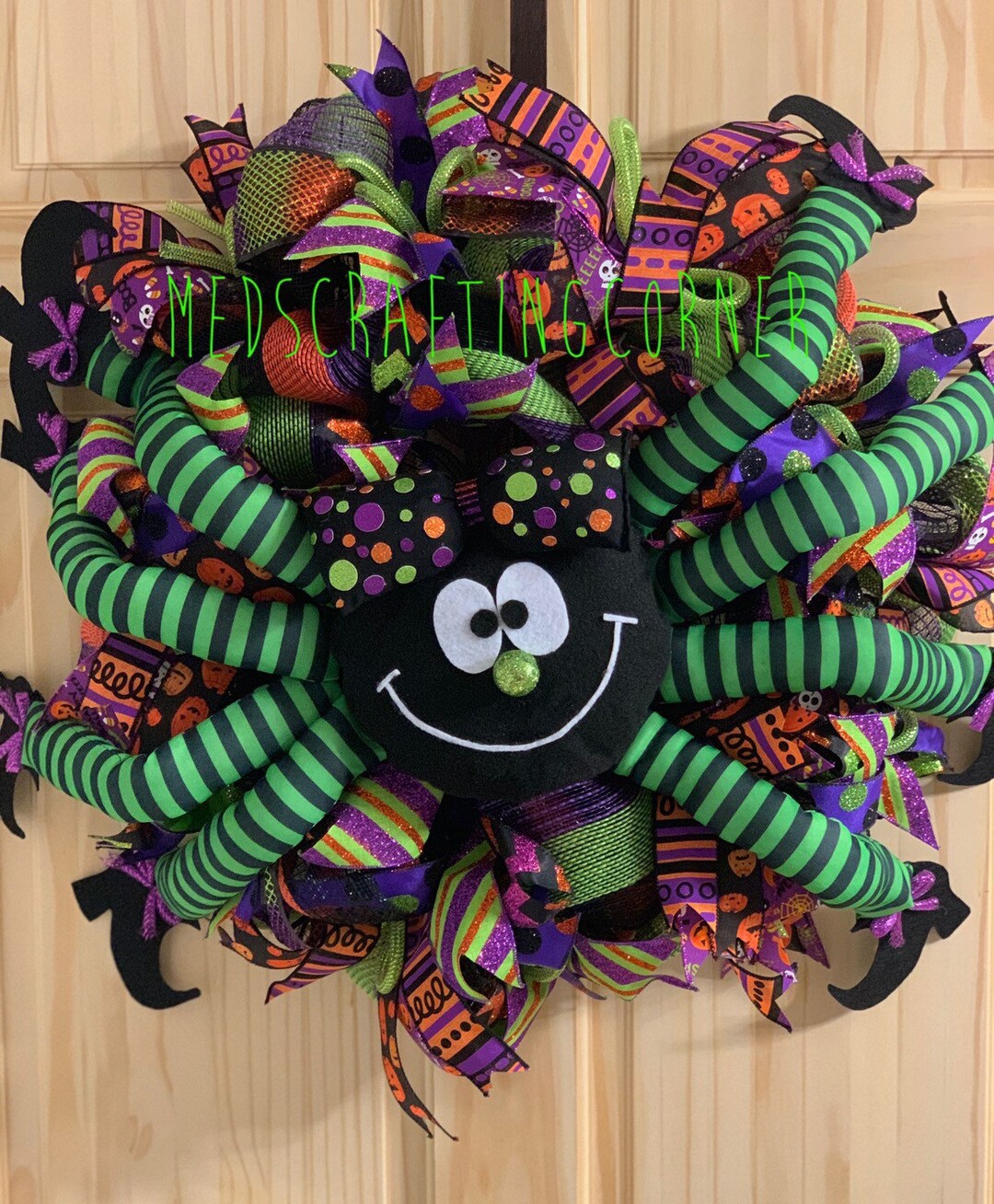 Halloween Spider Wreath for Front Door - Etsy