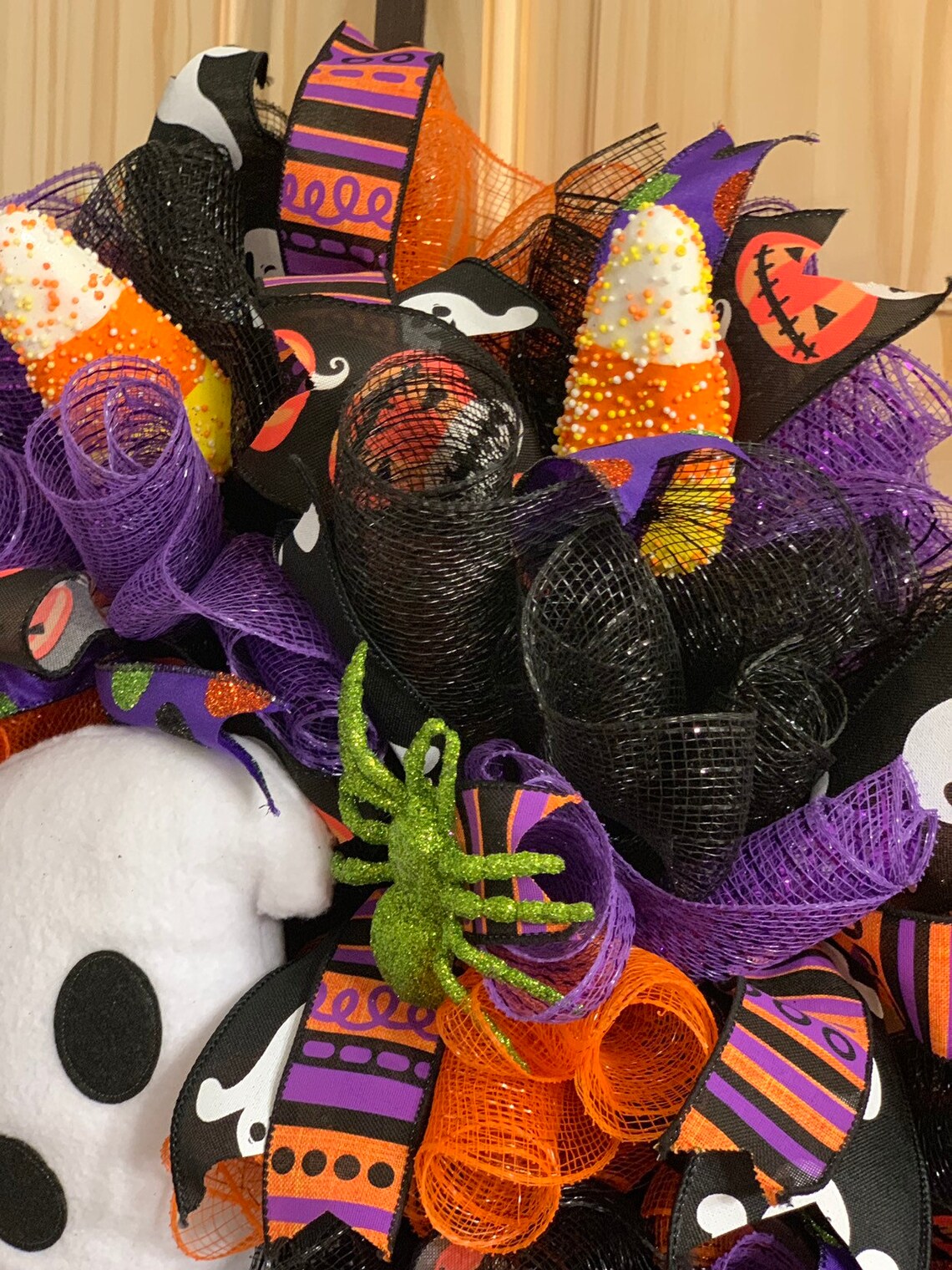 Hallowen Ghost Wreath for Front Door - Etsy