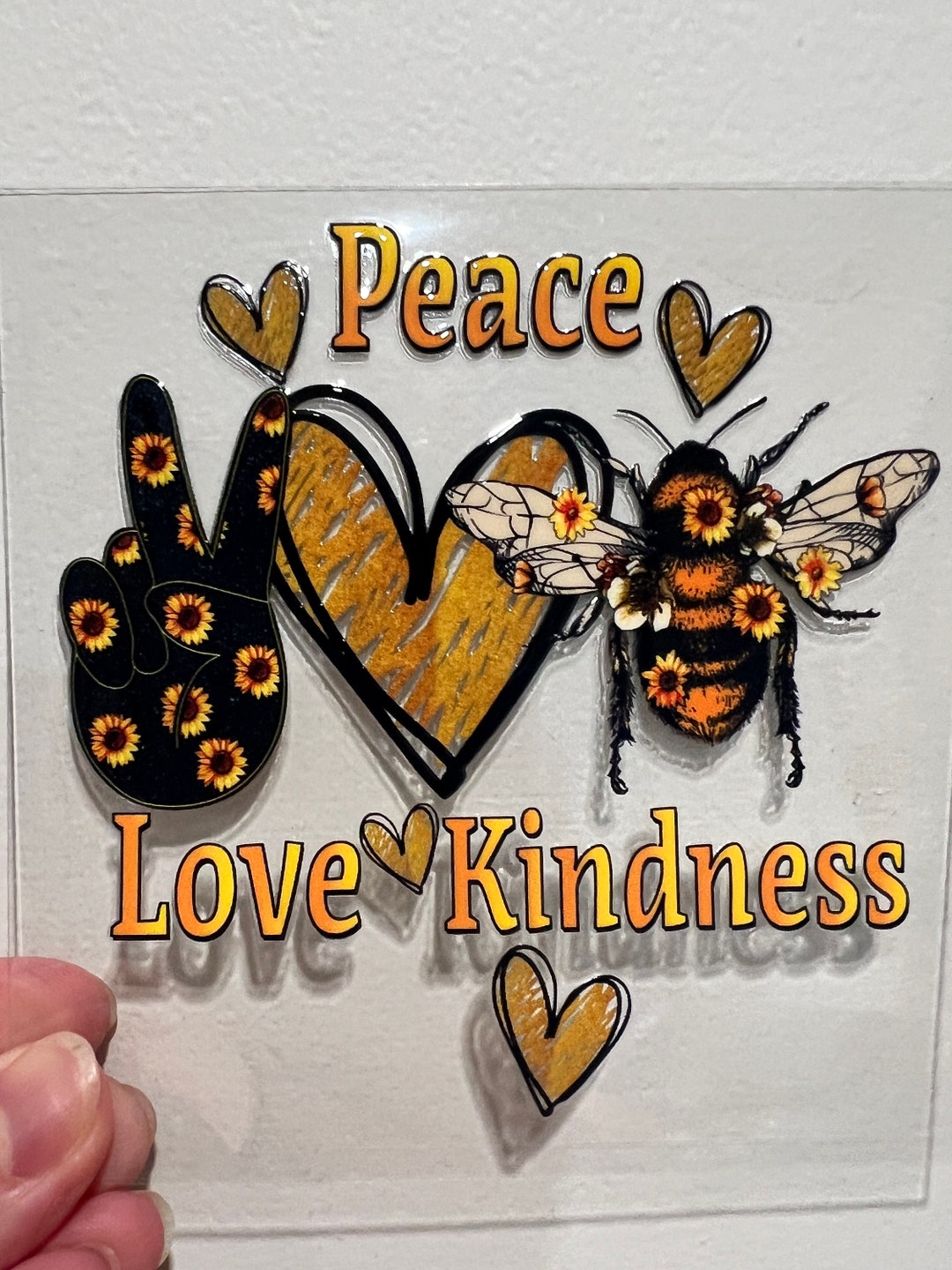 Peace Love Kindness Bee 4 UV DTF Print - Etsy