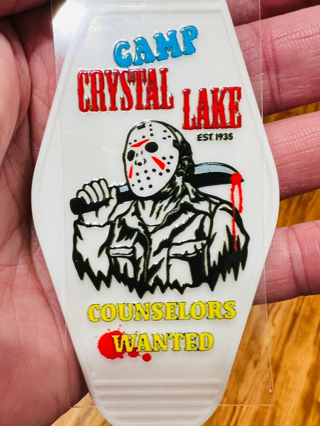 Keychain Counselors Wated Camp Crystal Lake UV DTF Decal - Etsy