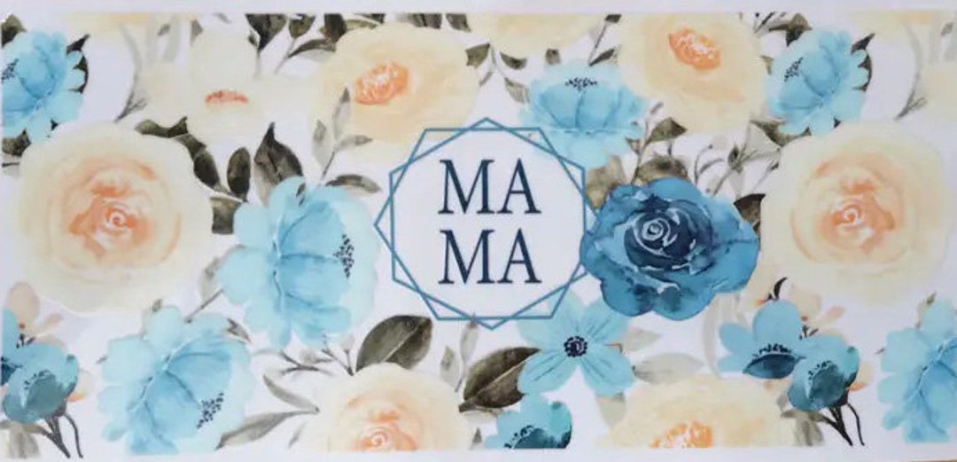 Mama Blue and Cream Roses UV DTF Wrap - Etsy