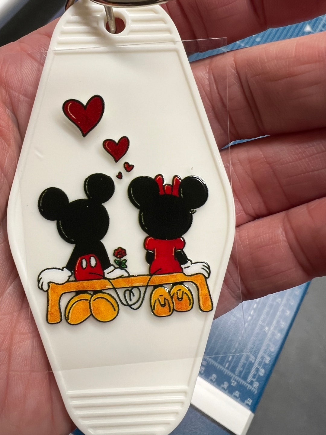 Keychain Mice on Bench Holding Hands UV DTF Decal - Etsy