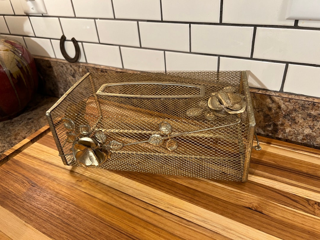 Vintage Gold Hollywood Regency Gold Metal Mesh Tissue Box Cover - Etsy