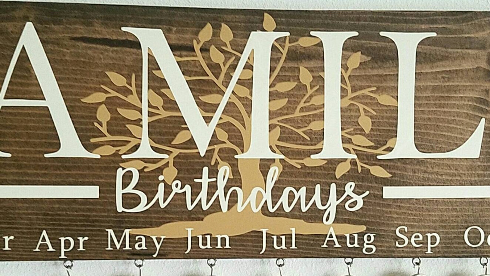 Family Birthday Sign Family Birthday Board Gift for Grandma - Etsy