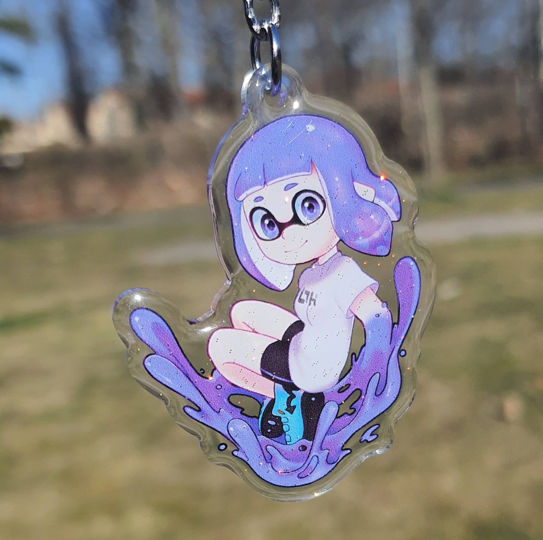 Splatoon Inkling Glitter Keychain - Etsy