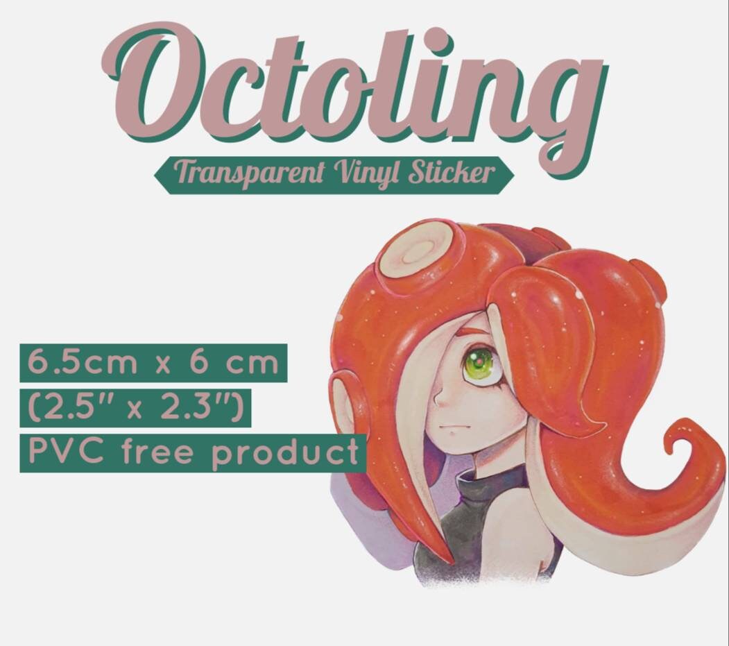 Octoling Transparent Vinyl Sticker - Etsy