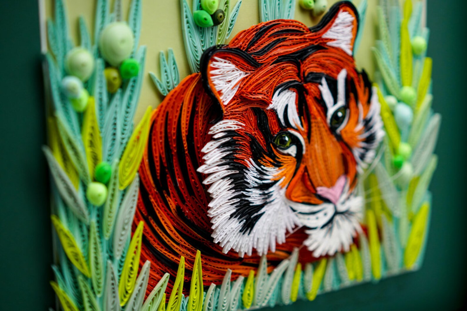 The Quilled Tiger Framed and Matted Artwork - Etsy
