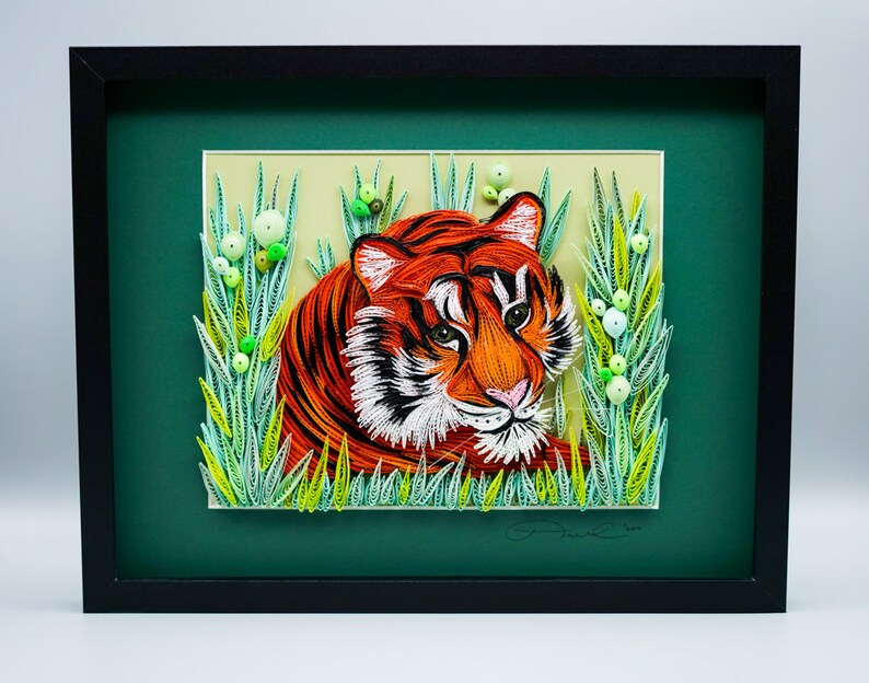 The Quilled Tiger Framed and Matted Artwork - Etsy