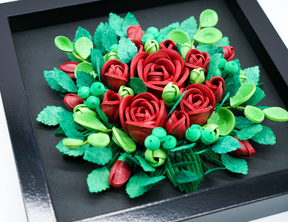 The Romantic Red Rose Bouquet - Etsy