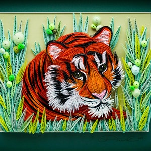 The Quilled Tiger Framed and Matted Artwork - Etsy