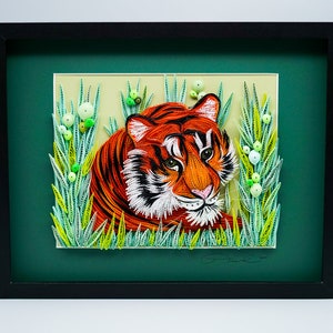 The Quilled Tiger Framed and Matted Artwork - Etsy