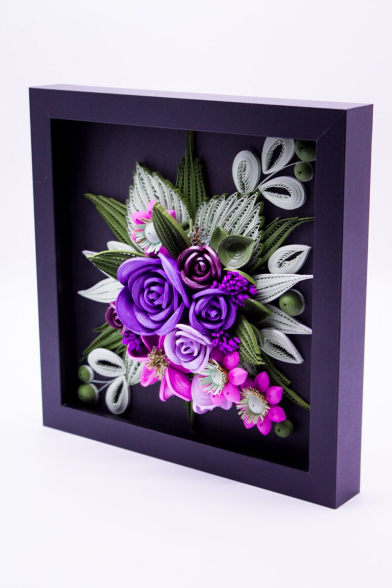 The Quilled Purple Rose Bouquet - Etsy