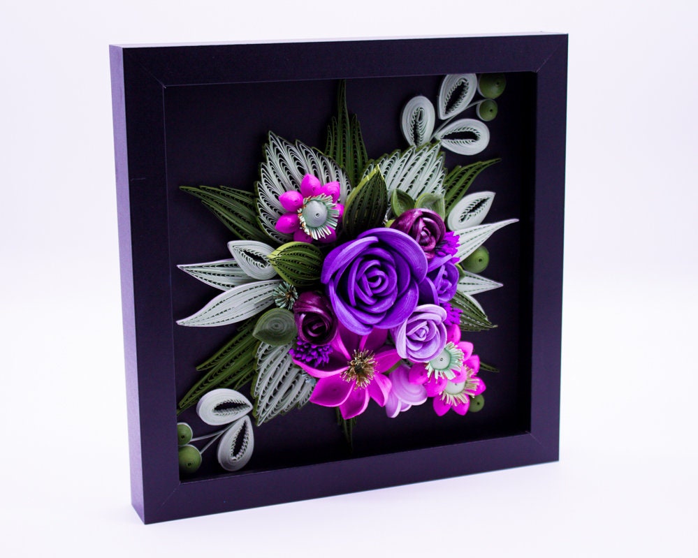 The Quilled Purple Rose Bouquet - Etsy