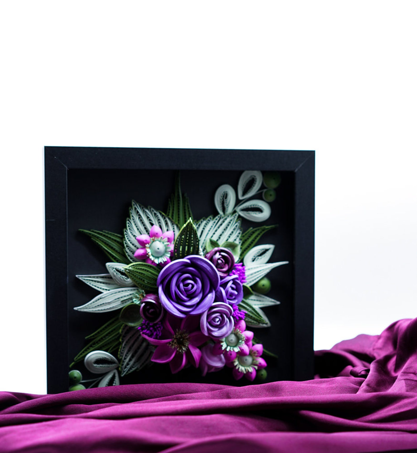 The Quilled Purple Rose Bouquet - Etsy