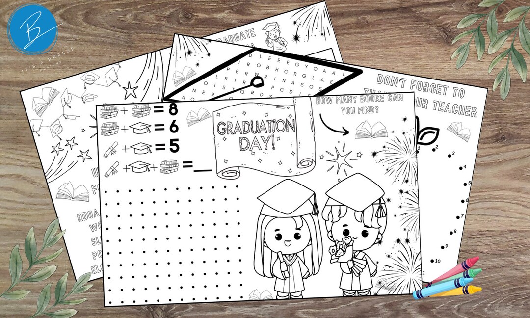 Children's Graduation Activity Placemat - Etsy