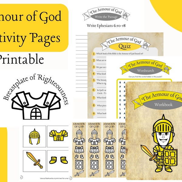 Armor of God Worksheets - Etsy