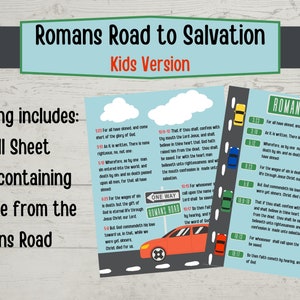 Romans Road to Salvation Kids Version, Romans Road Evangelism Cards ...